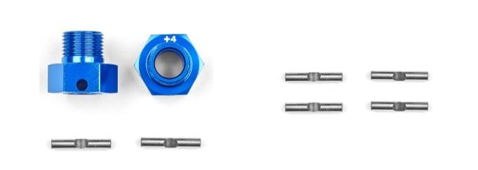 NEW! RC8T4 Factory Team Wheel Hexes, +4mm | Associated Electrics